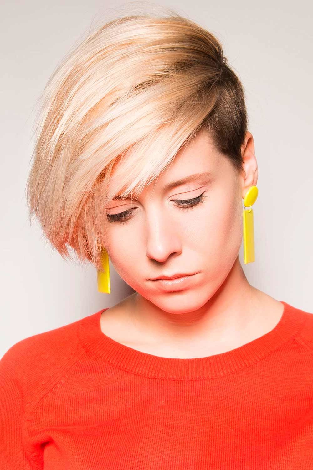 Cute and Rebellious Half Shaved Head Hairstyles