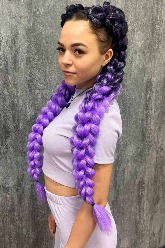25 Inspirational Ideas For Your Purple Braids - Love Hairstyles
