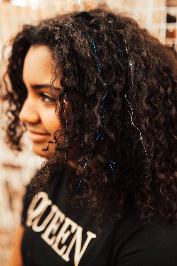 Magical Sparkle Of Trendy Hair Tinsel Style