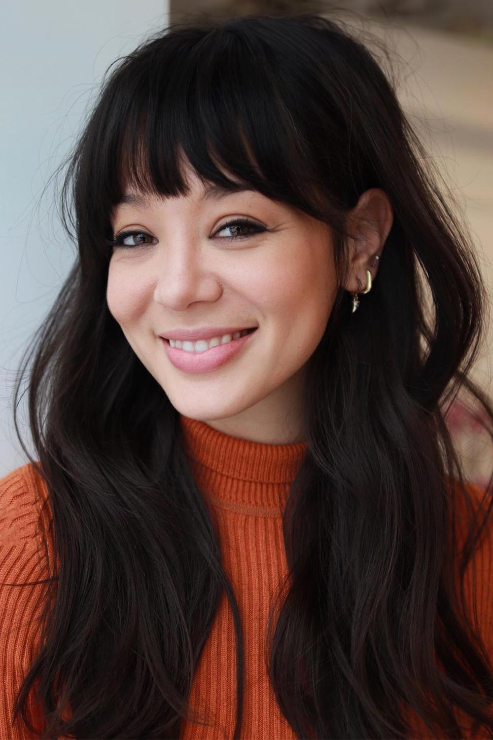 Long Hair With Bangs Styling Ideas